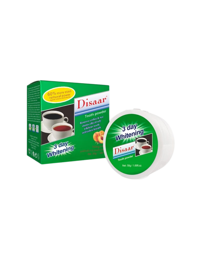 Disaar - Peach Flavor Whitening Teeth Powder, 50 gm – 3nbar Cosmetics